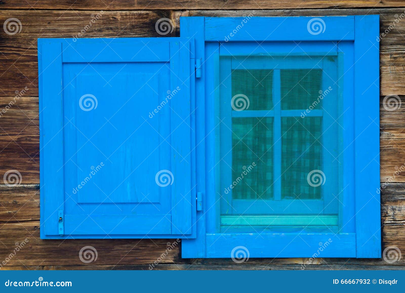 Blue Window on Wooden House Stock Photo - Image of tradition, cottage ...