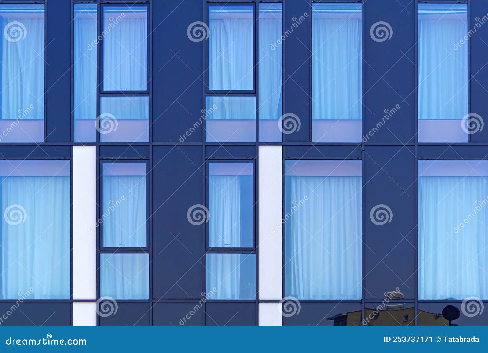 Blue windows hotel stock image. Image of building, serbia - 253737171