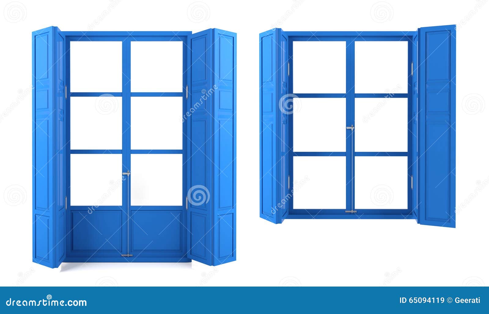 Blue Windows Isolated on White Background Stock Image - Image of home ...
