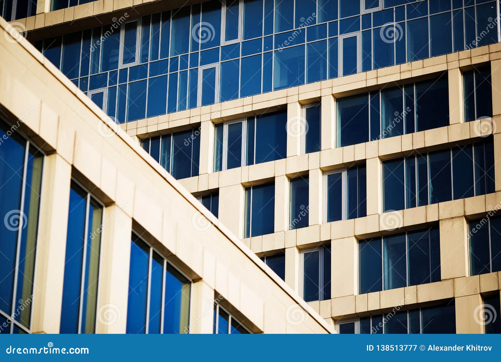 Blue Windows of an Office Building Stock Image - Image of blue, house ...