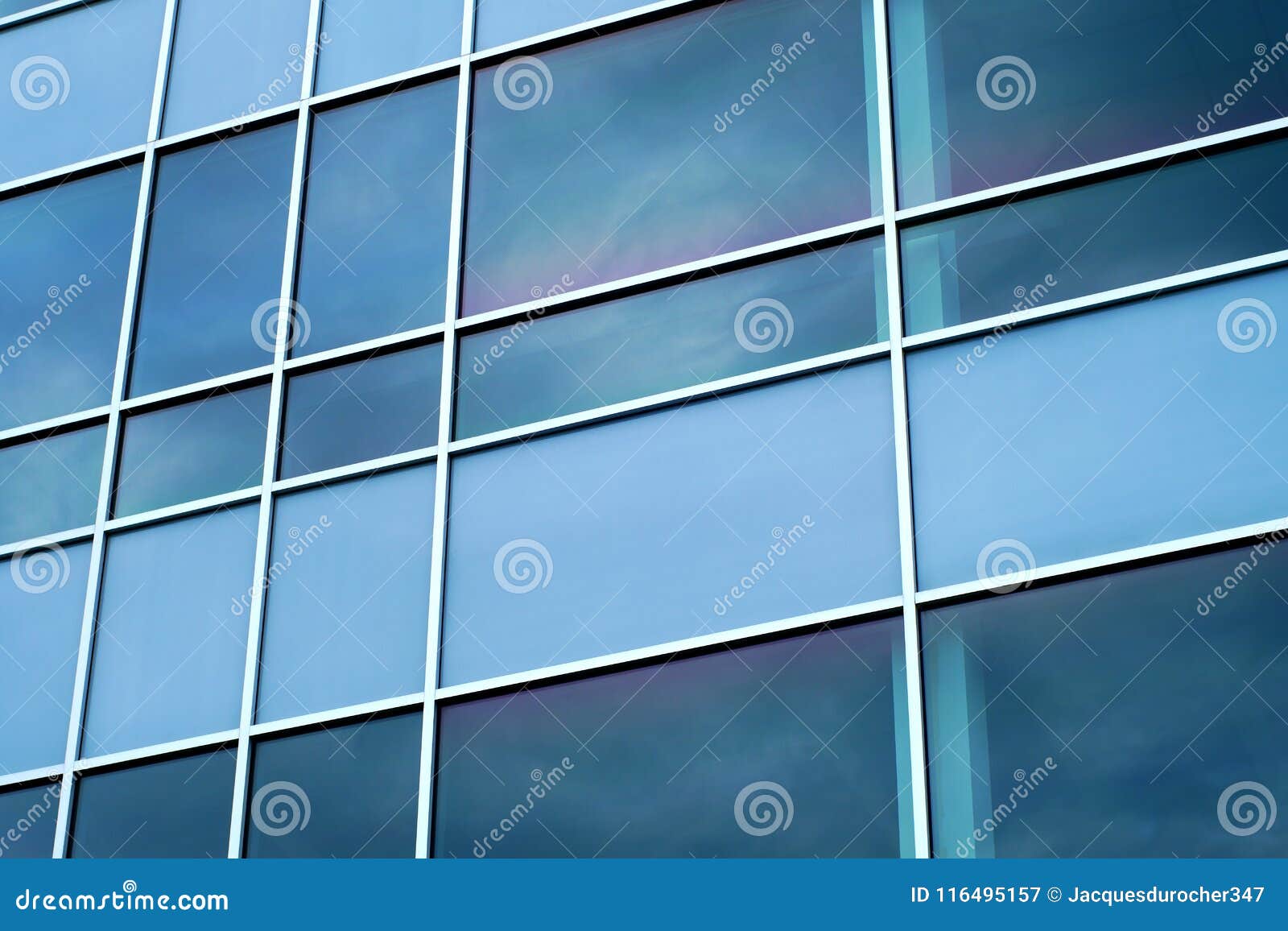 Blue Squares Window Office Modern Perspective Background Stock Image ...
