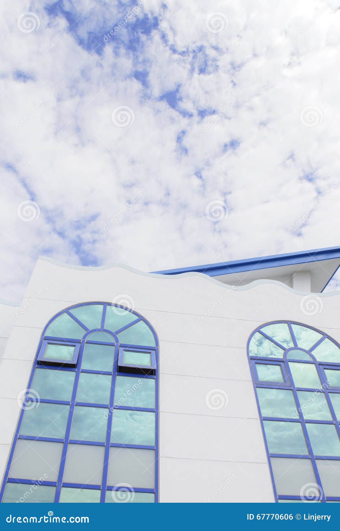 Blue Windows on White House Stock Photo - Image of decoration, outdoor ...