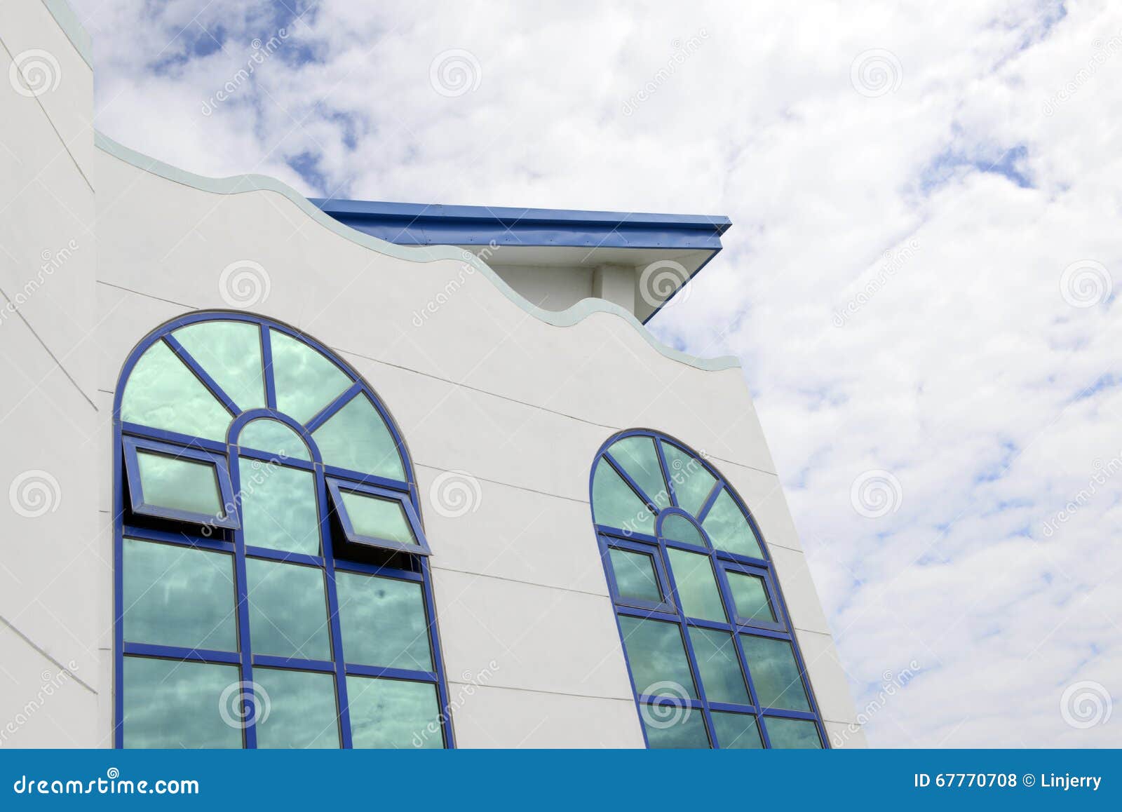 Blue Windows on White House Stock Photo - Image of architecture, frame ...