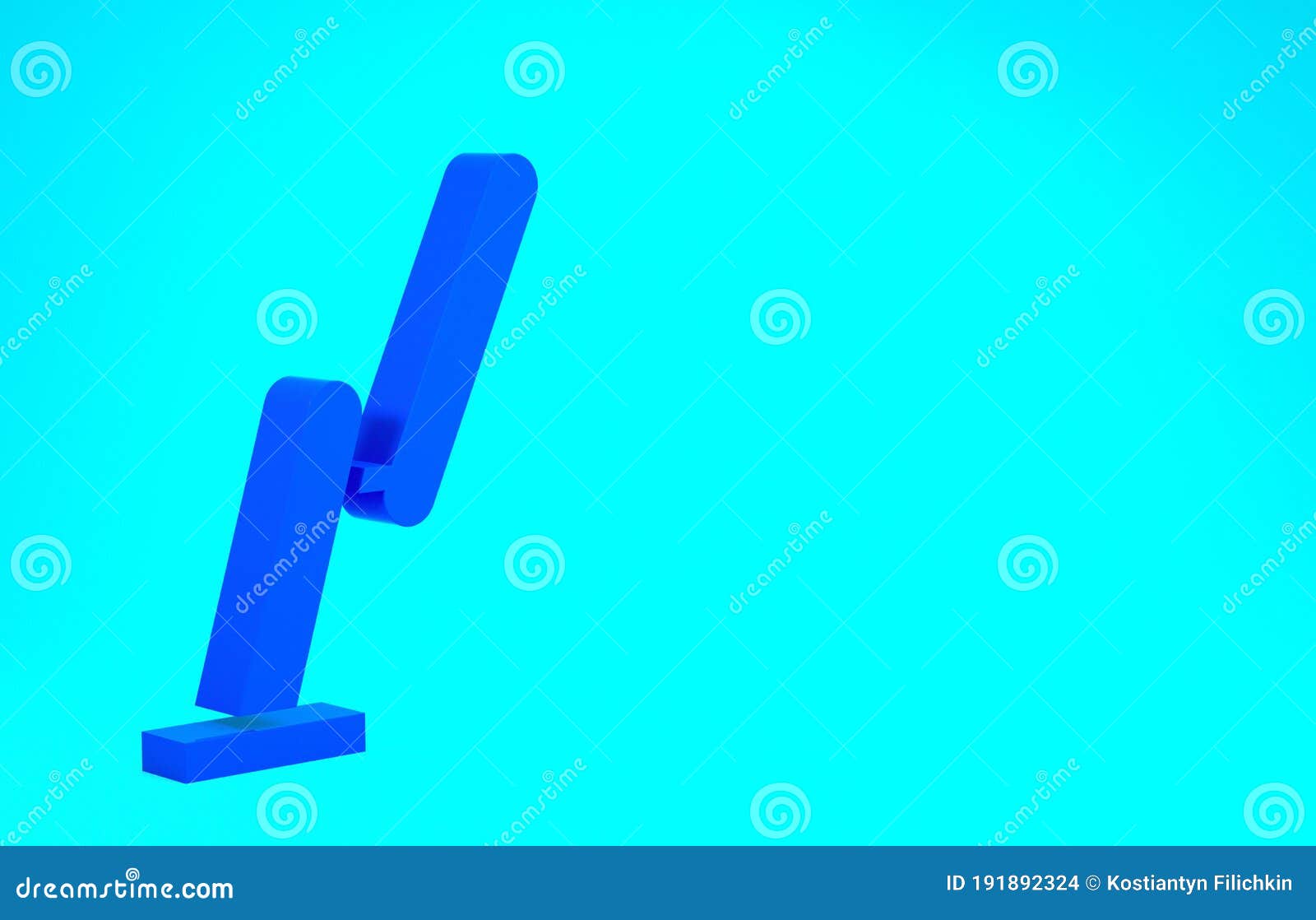 Blue Windscreen Wiper Icon Isolated on Blue Background. Minimalism ...