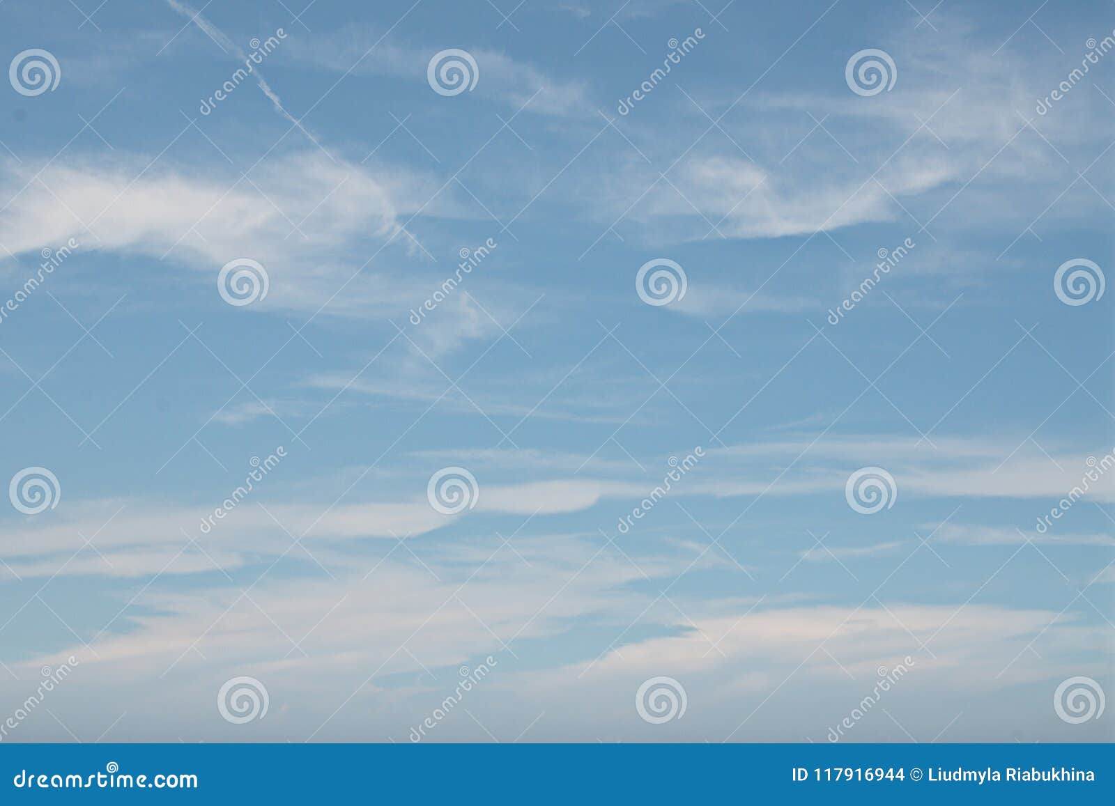 Blue Windy Sky with Clouds Background Stock Photo - Image of atmosphere ...