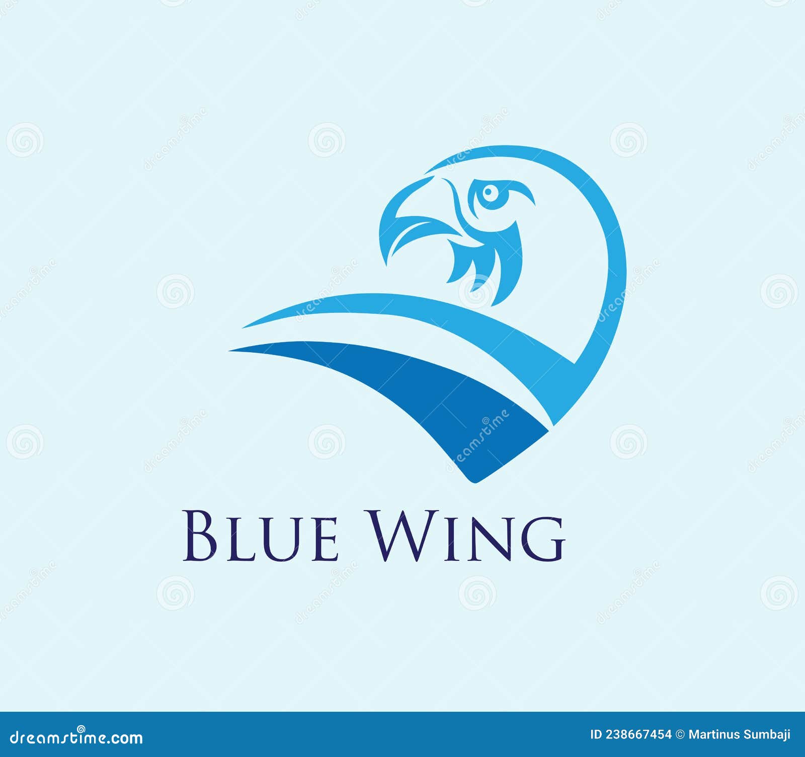 Blue Wing Logo stock vector. Illustration of branding - 238667454