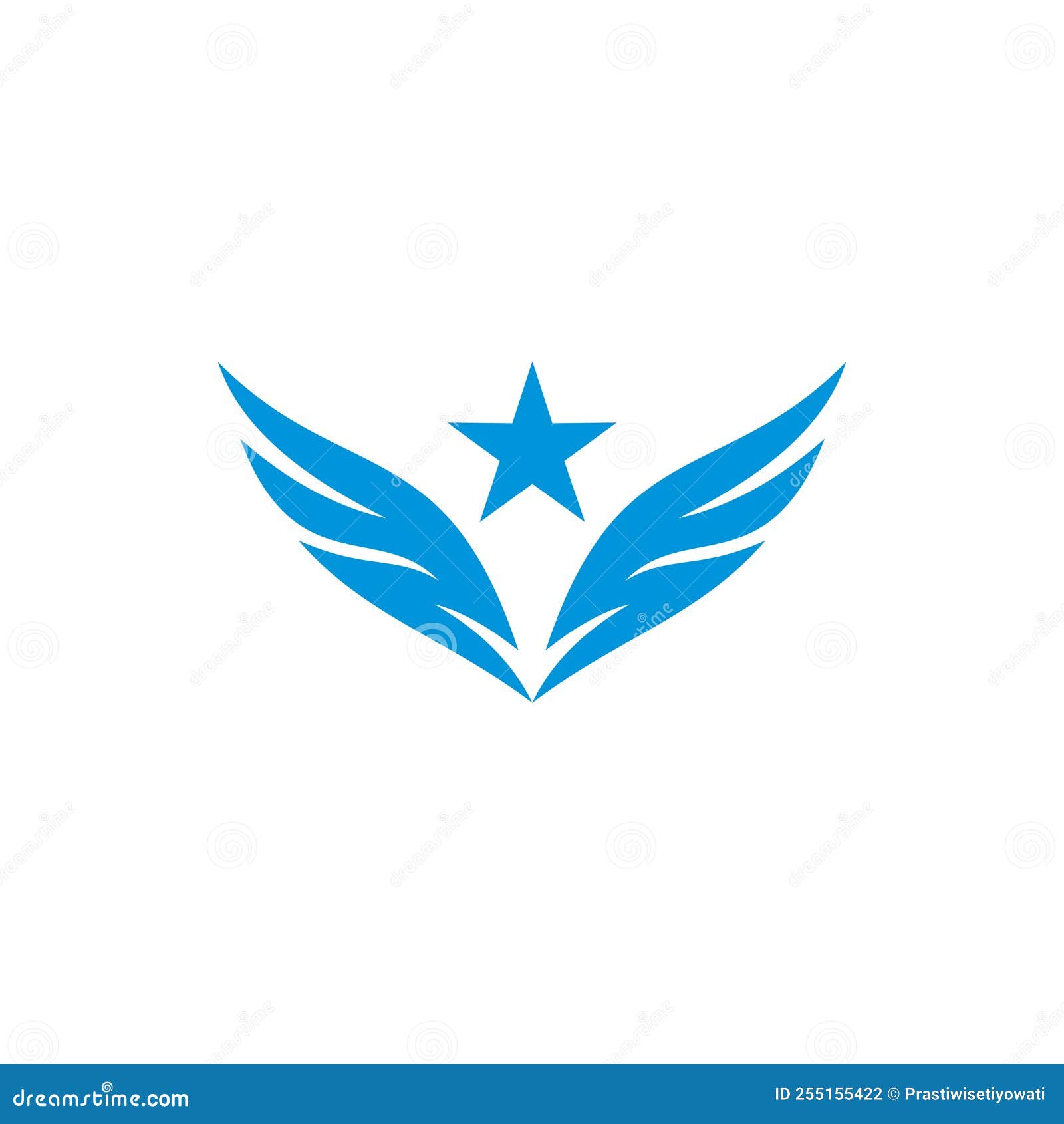 Blue wing star logo icon stock vector. Illustration of american - 255155422
