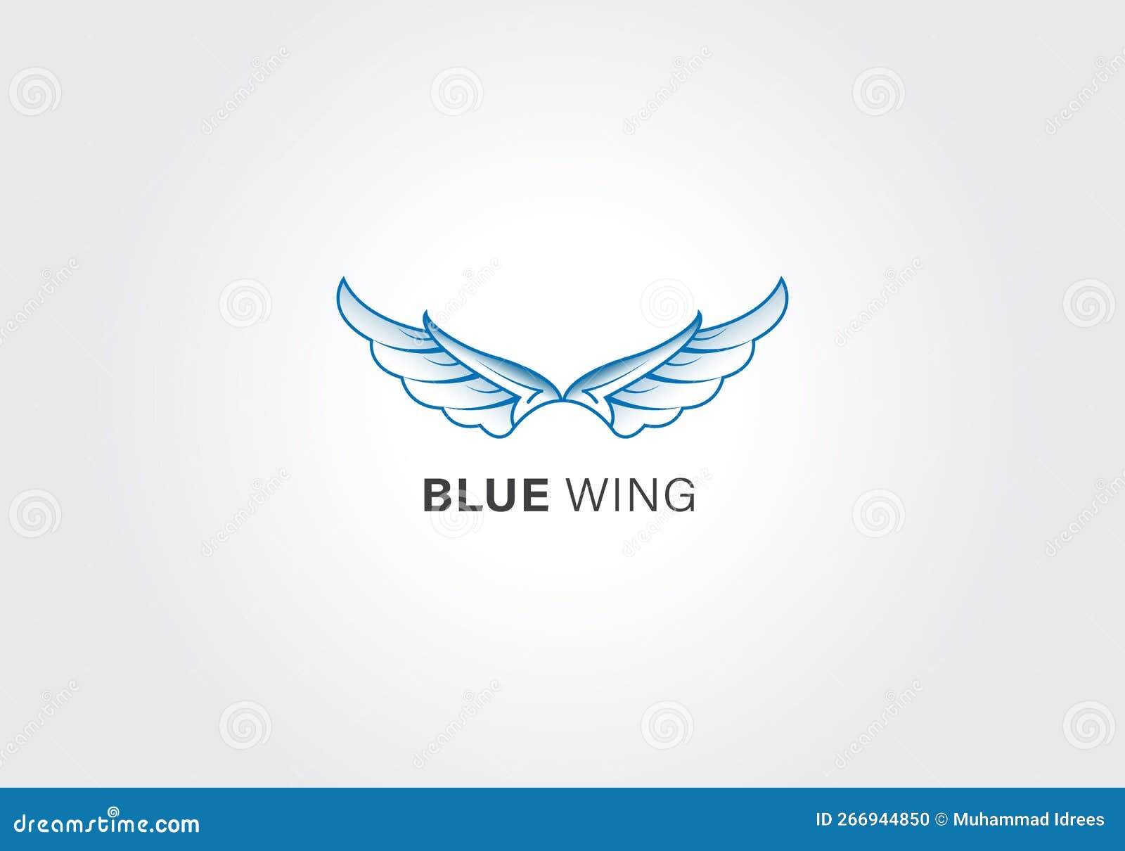 Blue Wings Abstract Vector Logo Design Template Stock Illustration ...
