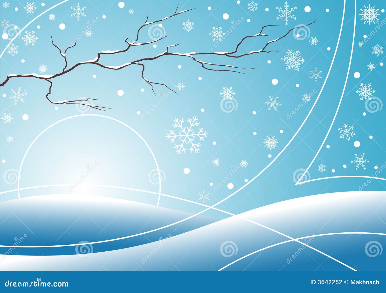 Blue winter background stock vector. Illustration of season - 3642252