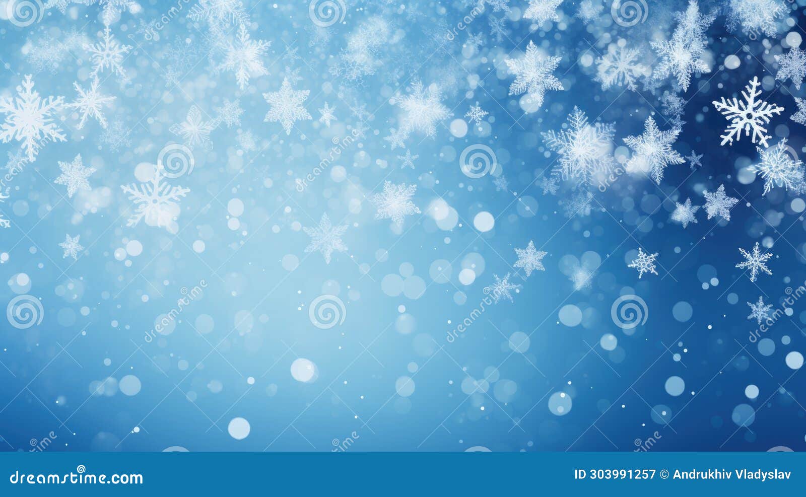 Blue Winter Background with Snowflakes, Abstract Illustration Stock ...