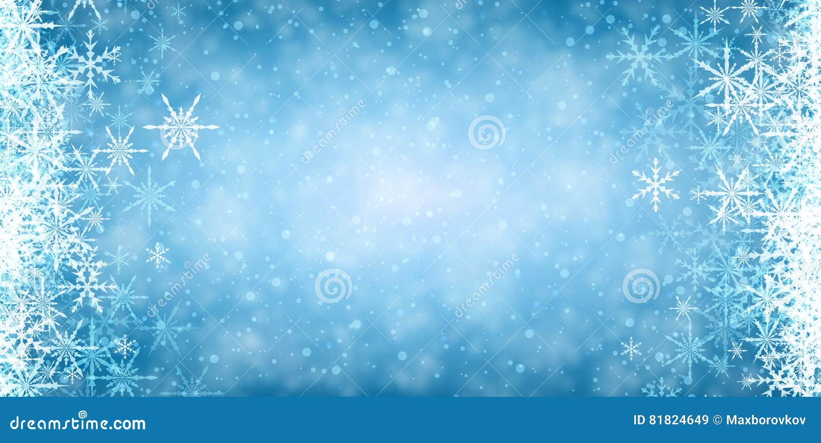 Blue Winter Banner with Snowflakes. Stock Vector - Illustration of ...