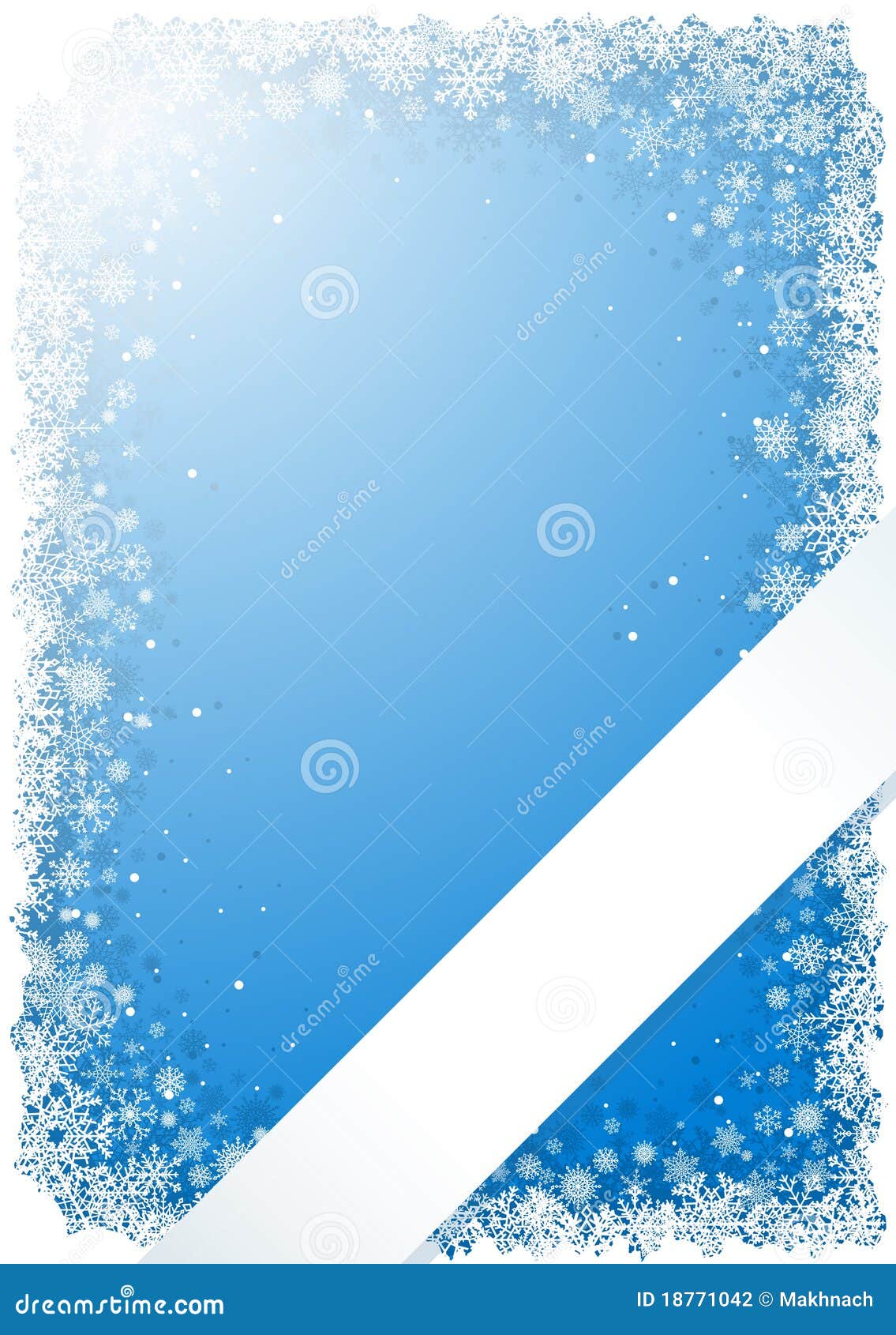 Blue Winter Frame with Snowflakes Stock Vector - Illustration of shape ...