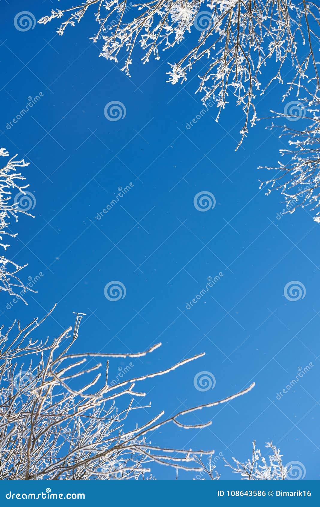 Blue winter sky background stock photo. Image of frost - 108643586