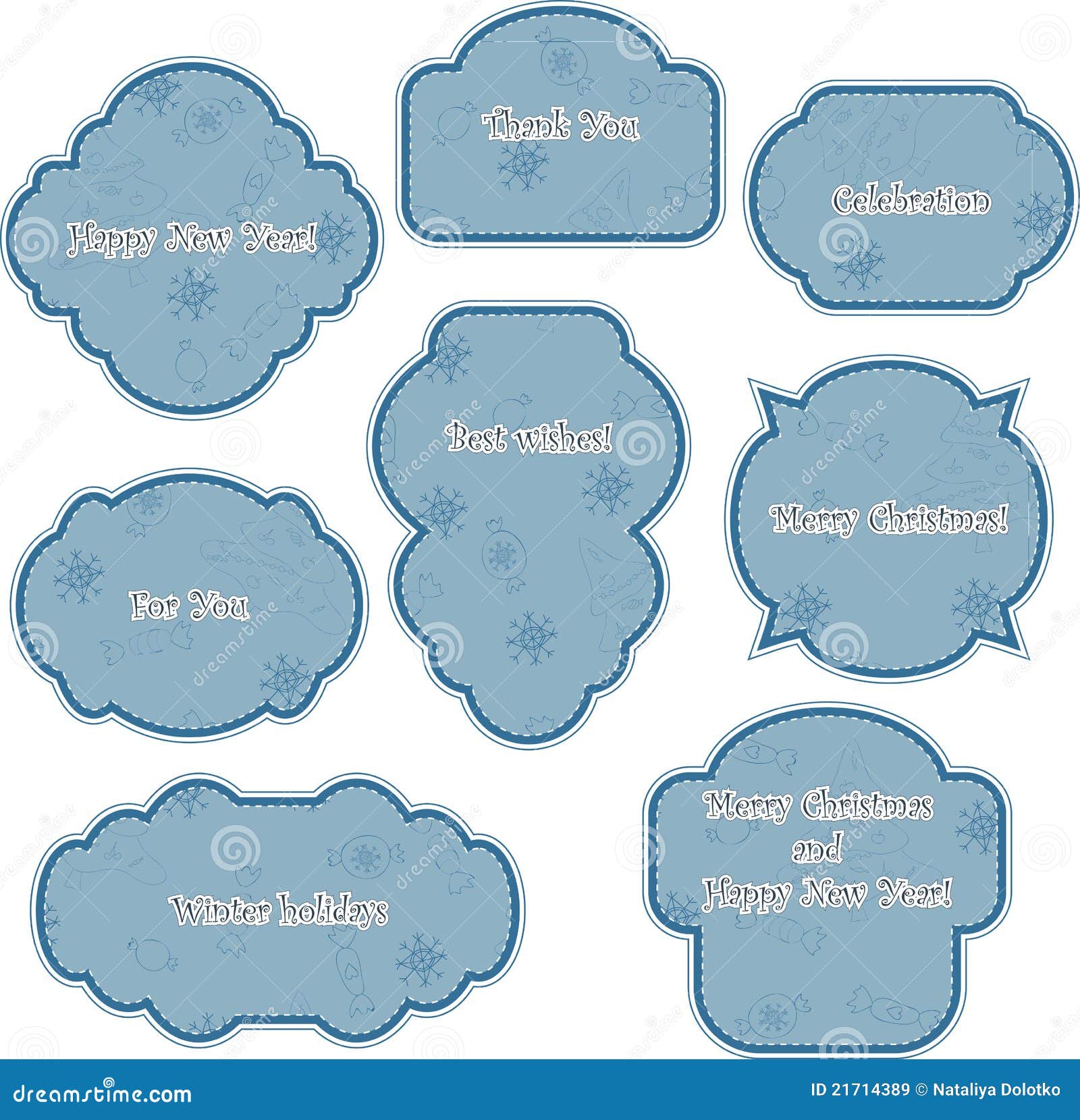 Blue winter stickers stock vector. Illustration of border - 21714389