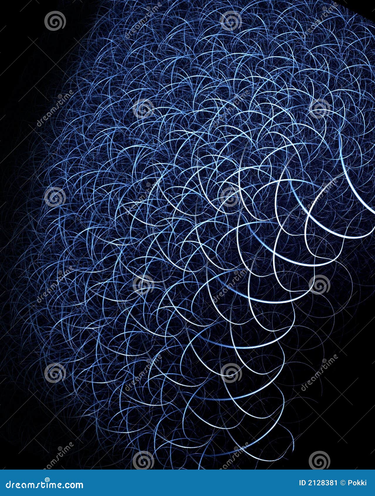 Blue Wire Net - Fractal Art Stock Illustration - Illustration of night ...