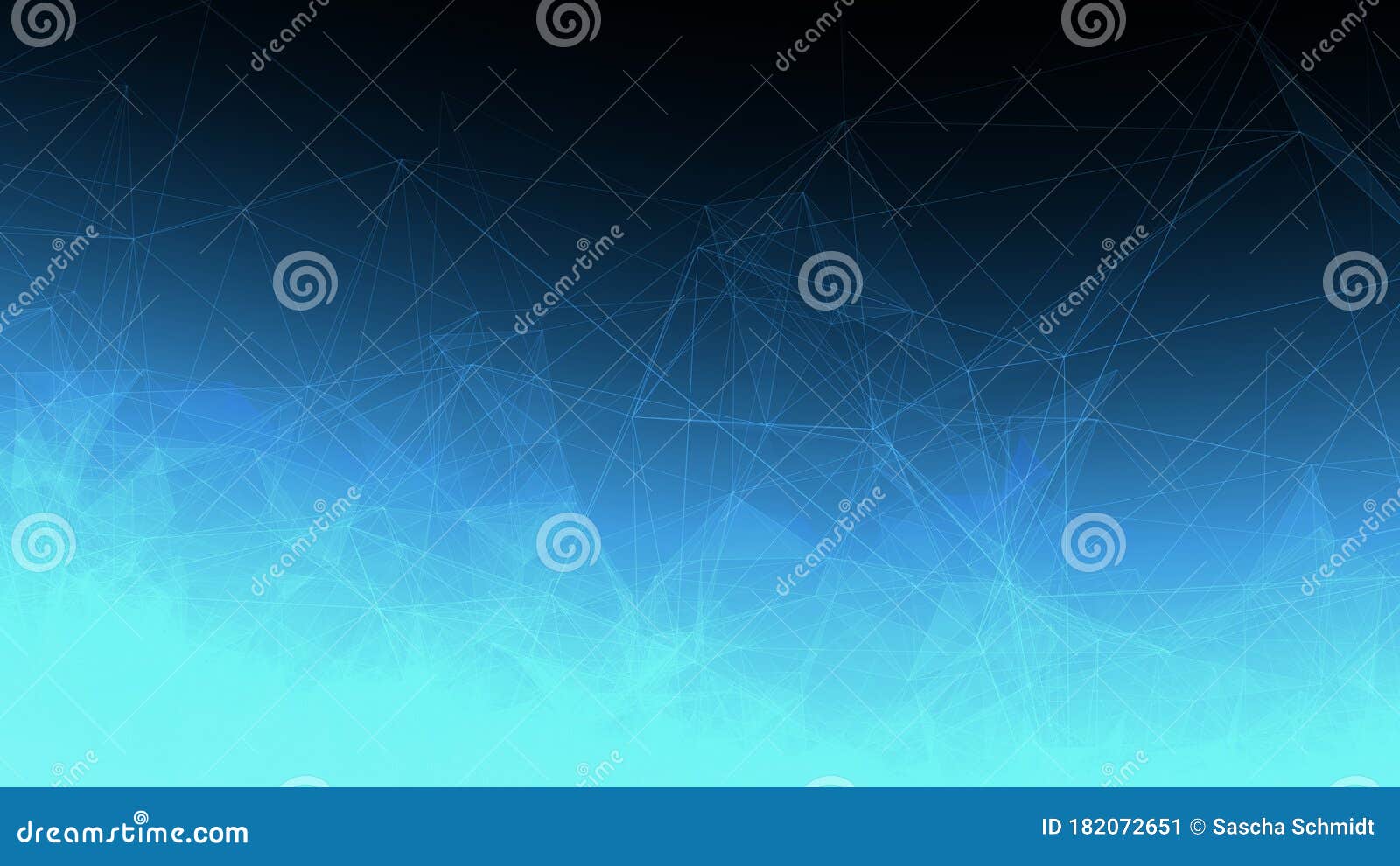 Blue Wireframe 3D Illustration on Gradient Background. Stock ...