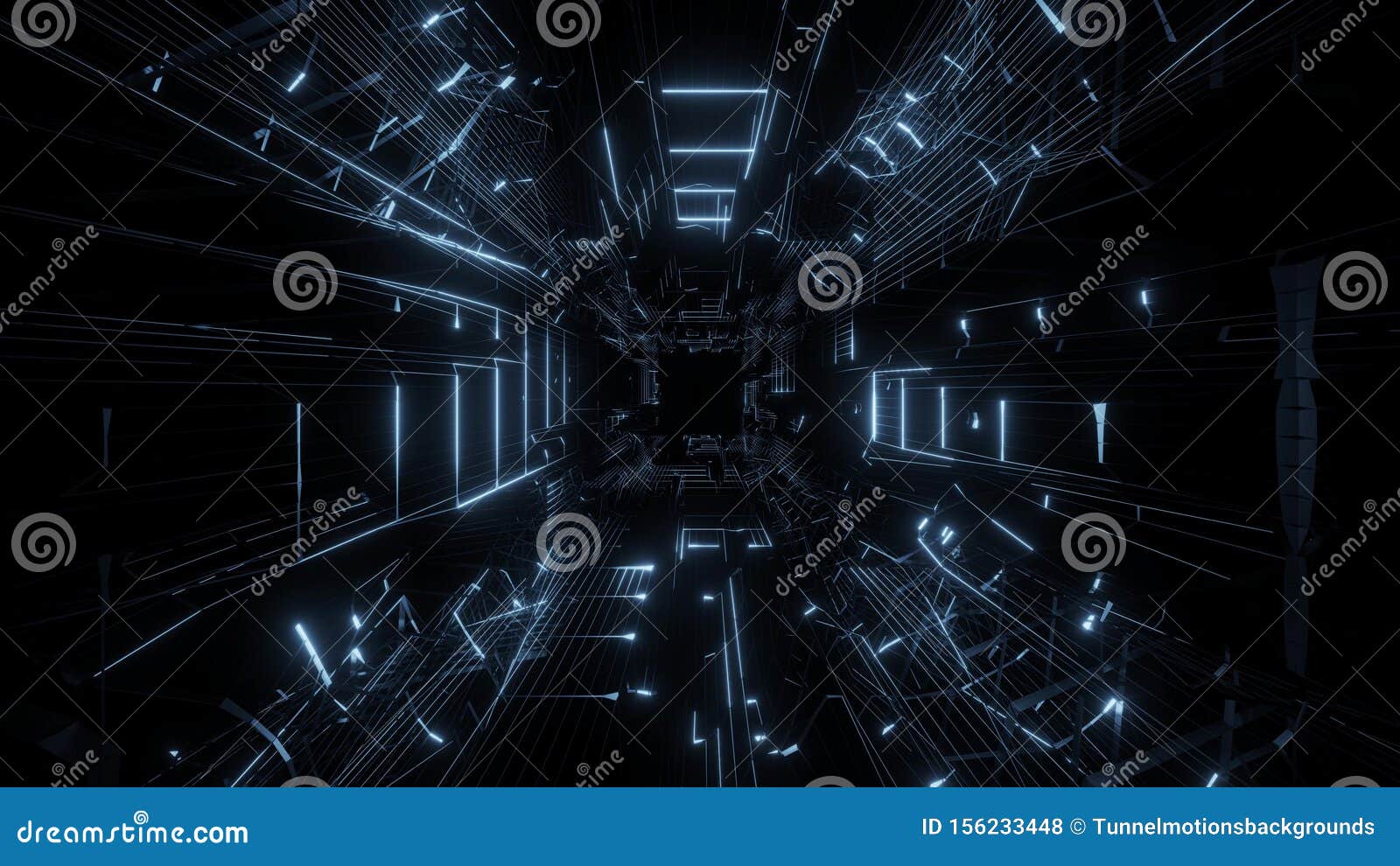 Blue Wireframe Design with Nice Reflection 3d Rendering Background ...