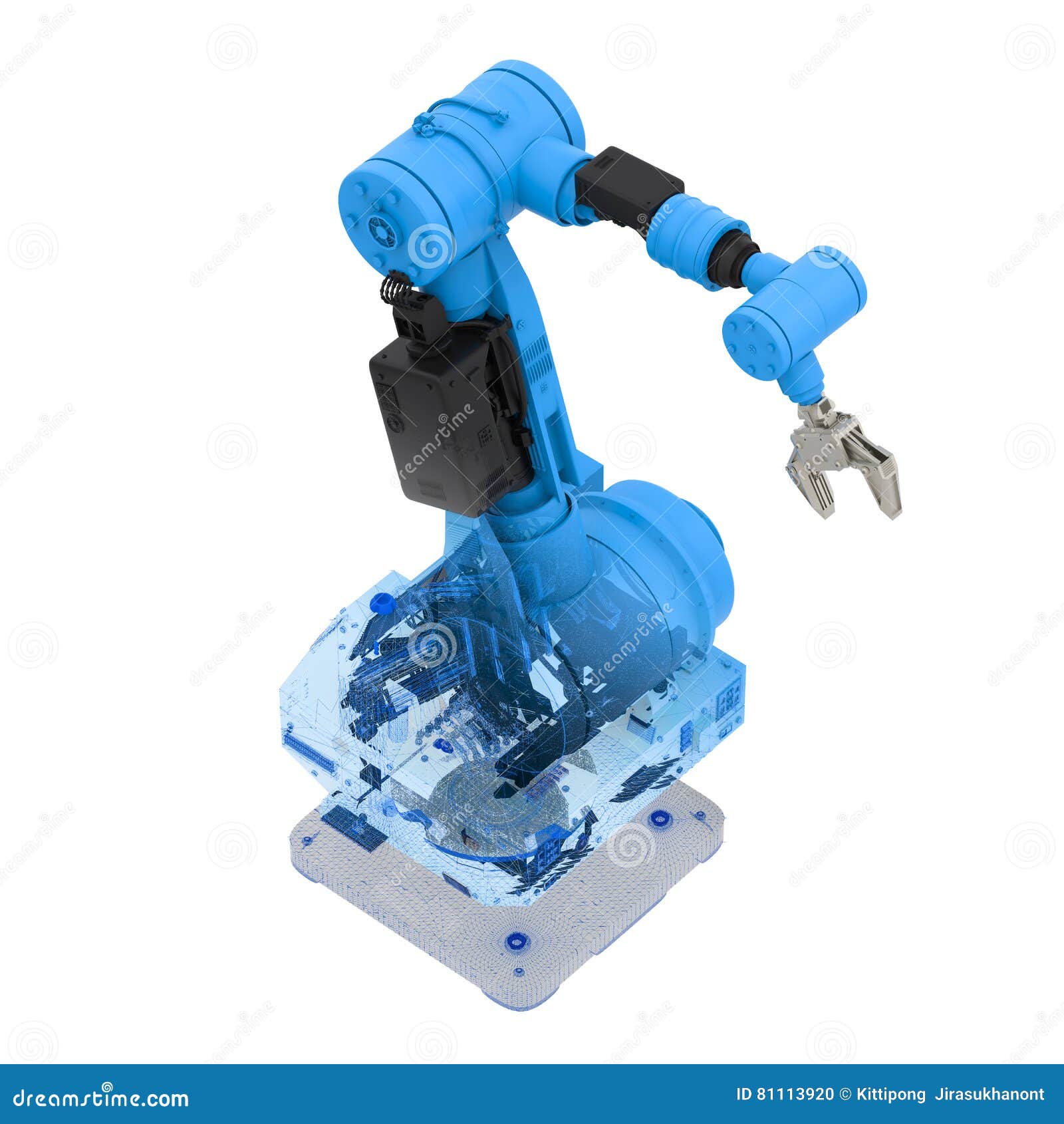 Blue Wireframe Robotic Arm Stock Photography | CartoonDealer.com #81113900