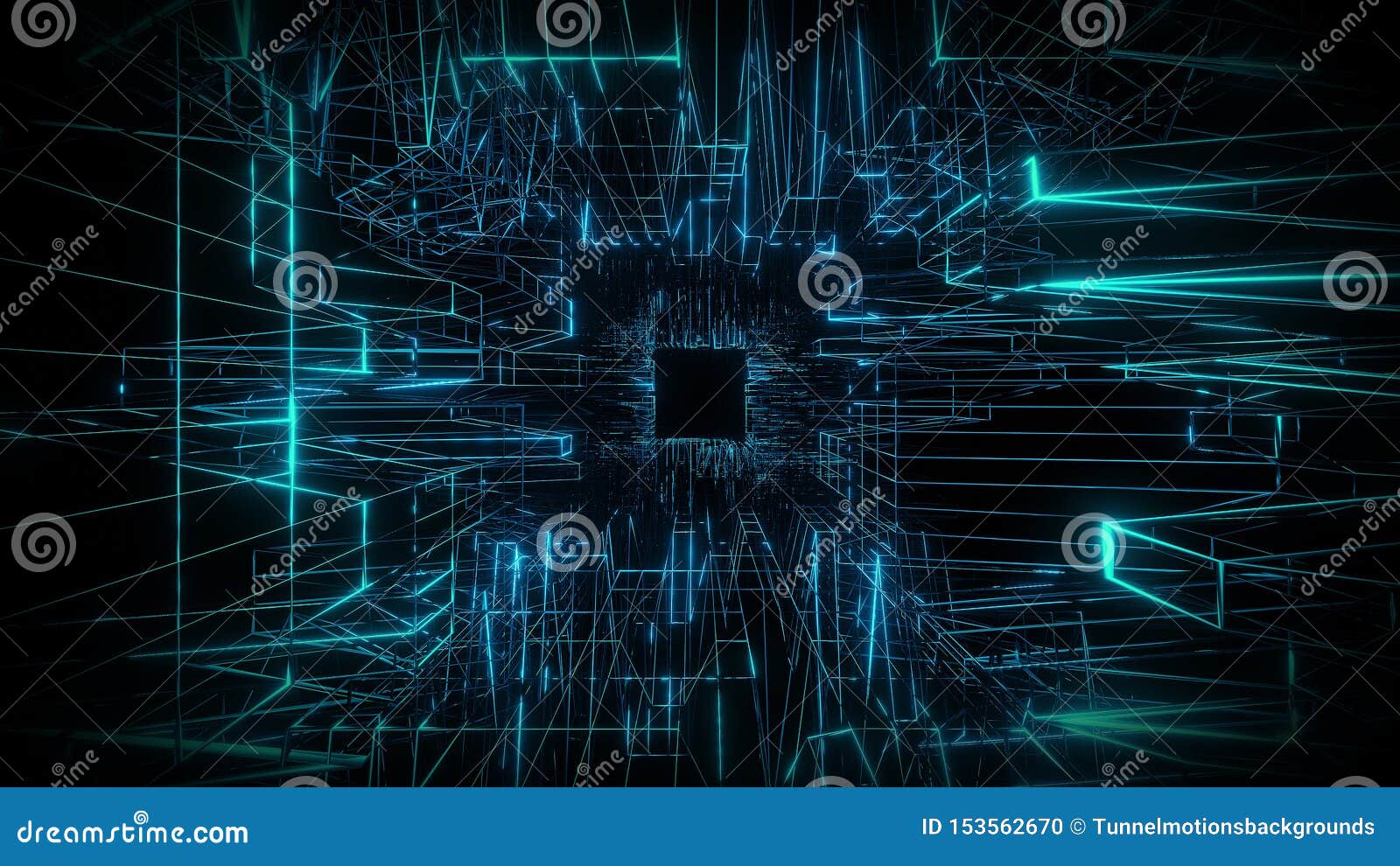 Blue Wireframe Visual Design Background 3d Rendering Stock Illustration ...
