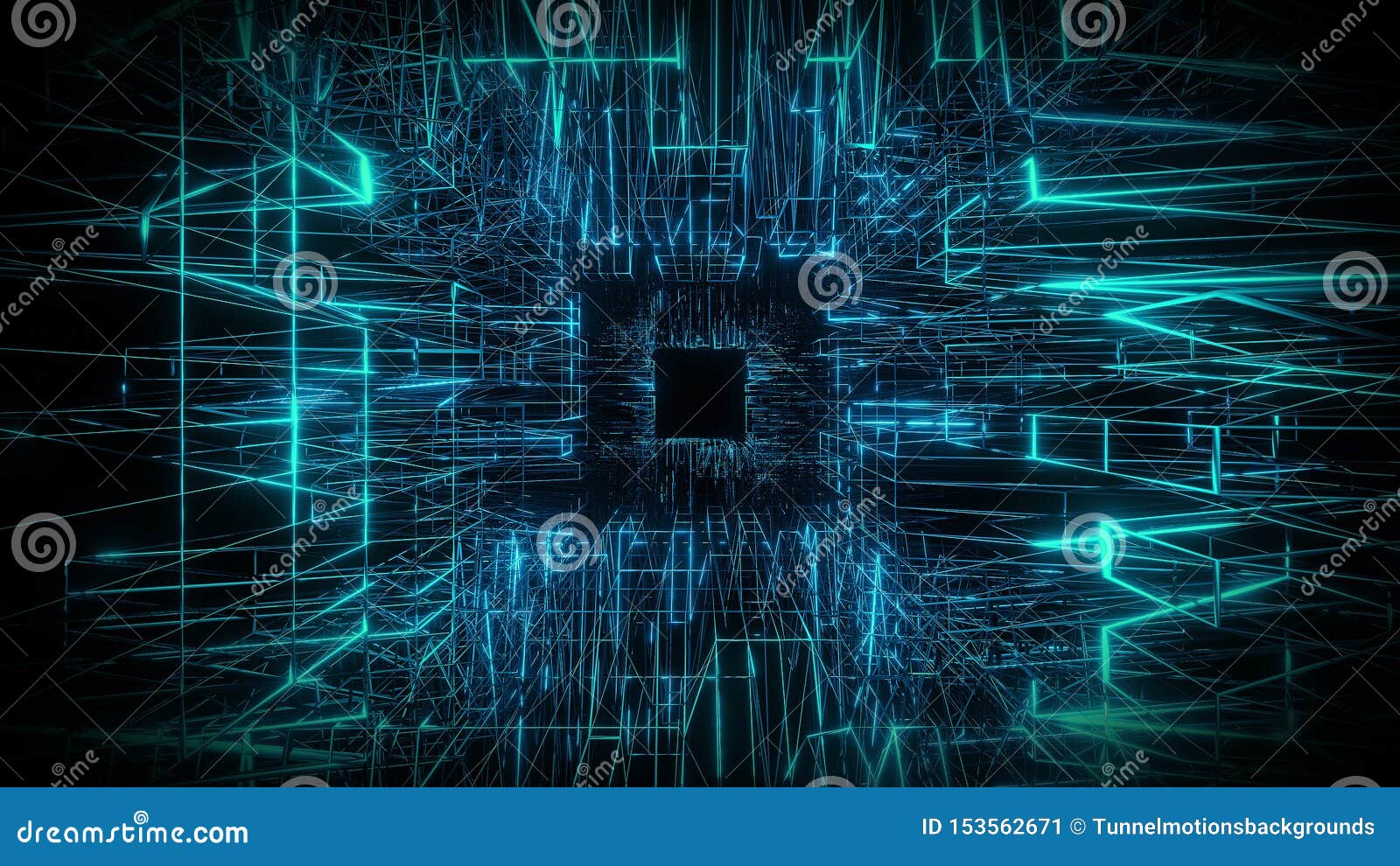 Blue Wireframe Visual Design Background 3d Rendering Stock Illustration ...