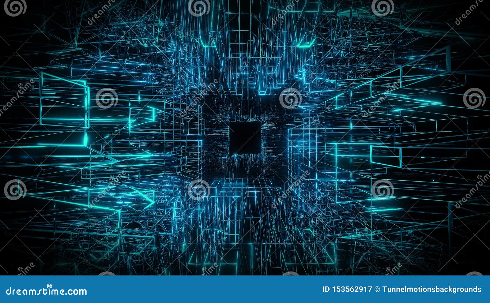 Blue Wireframe Visual Design Background 3d Rendering Stock Illustration ...