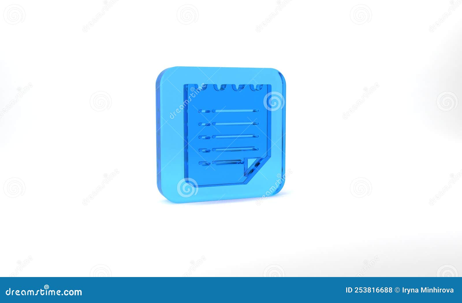 Blue Wish List Template Icon Isolated on Grey Background. Glass Square ...