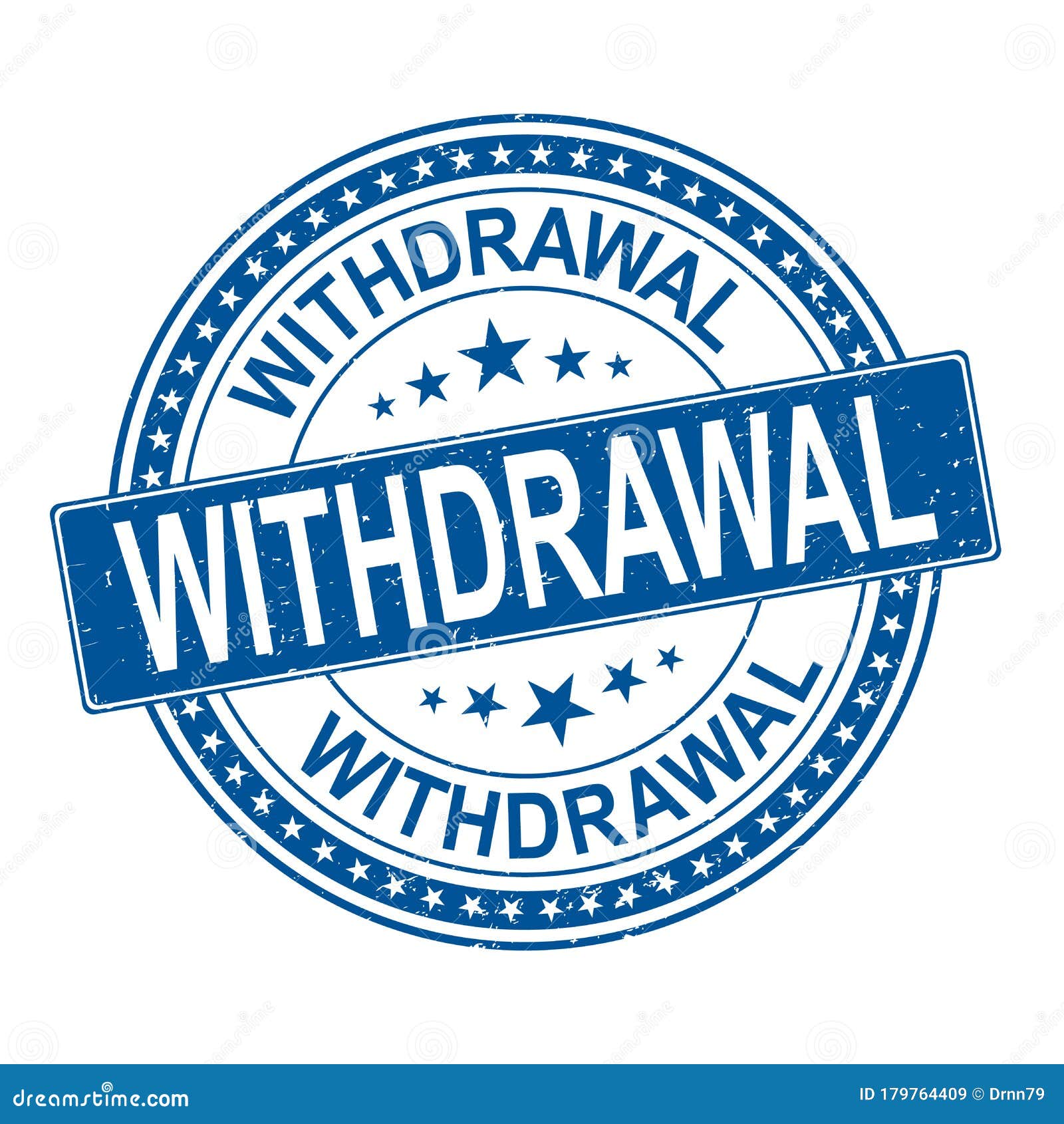 Blue Withdrawal Grunge Stamp with on Vector Illustration Stock Vector ...