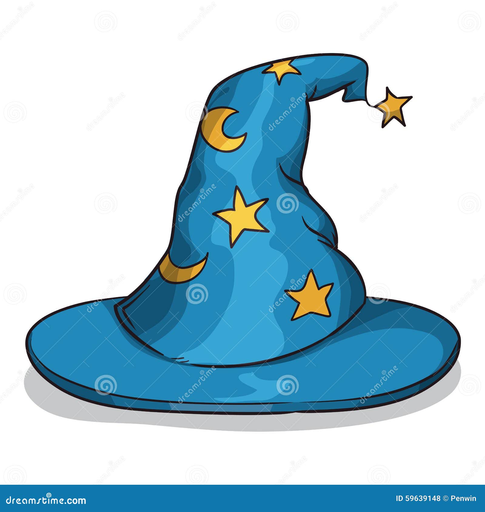 Blue Wizard Hat stock vector. Illustration of traditional - 59639148