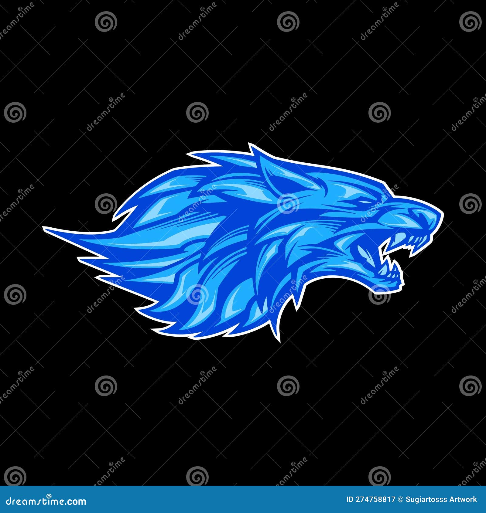 Blue wolf logo stock vector. Illustration of badge, sport - 274758817