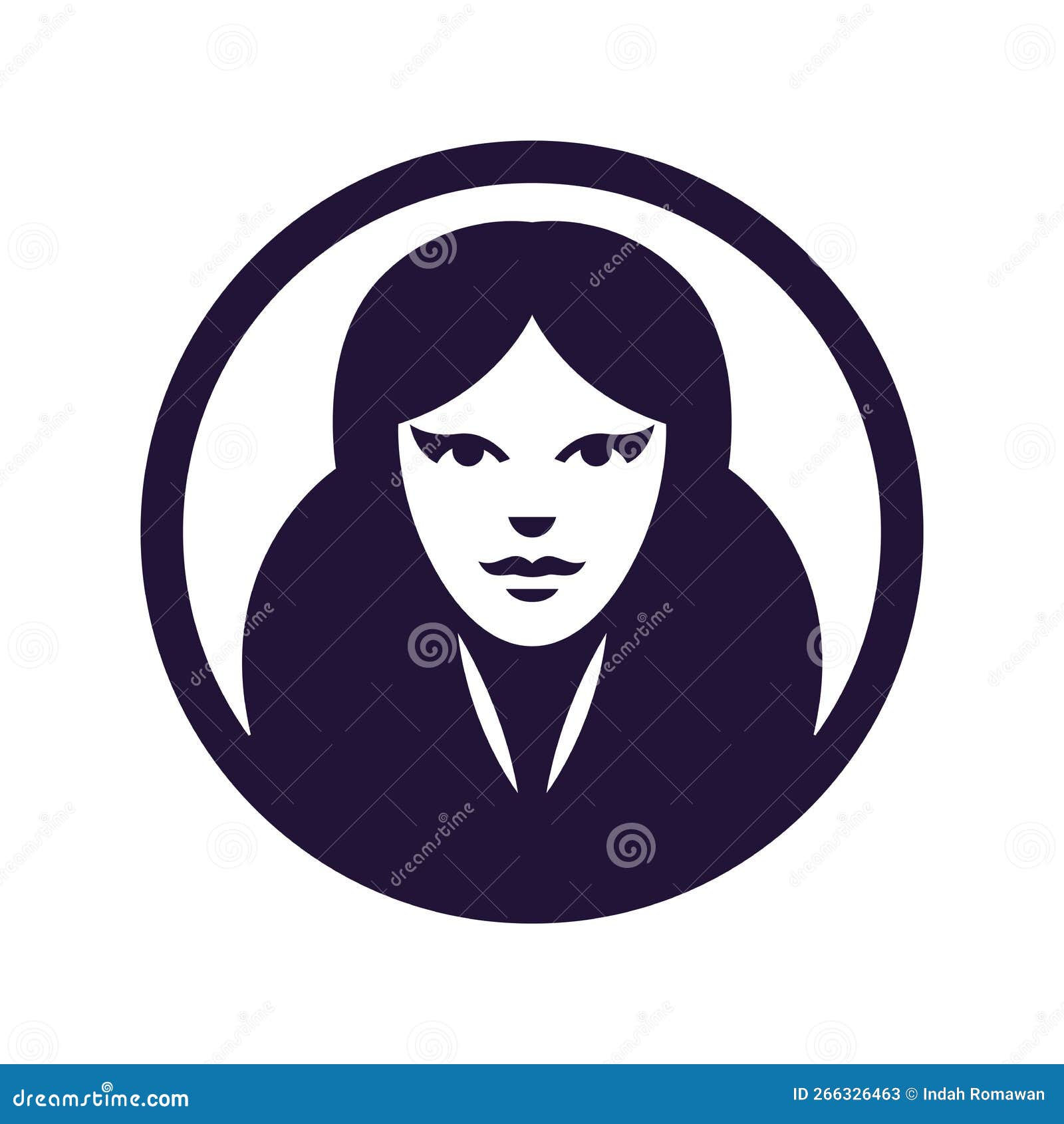 Blue Woman Face Logo Vector Stock Illustration - Illustration of ...