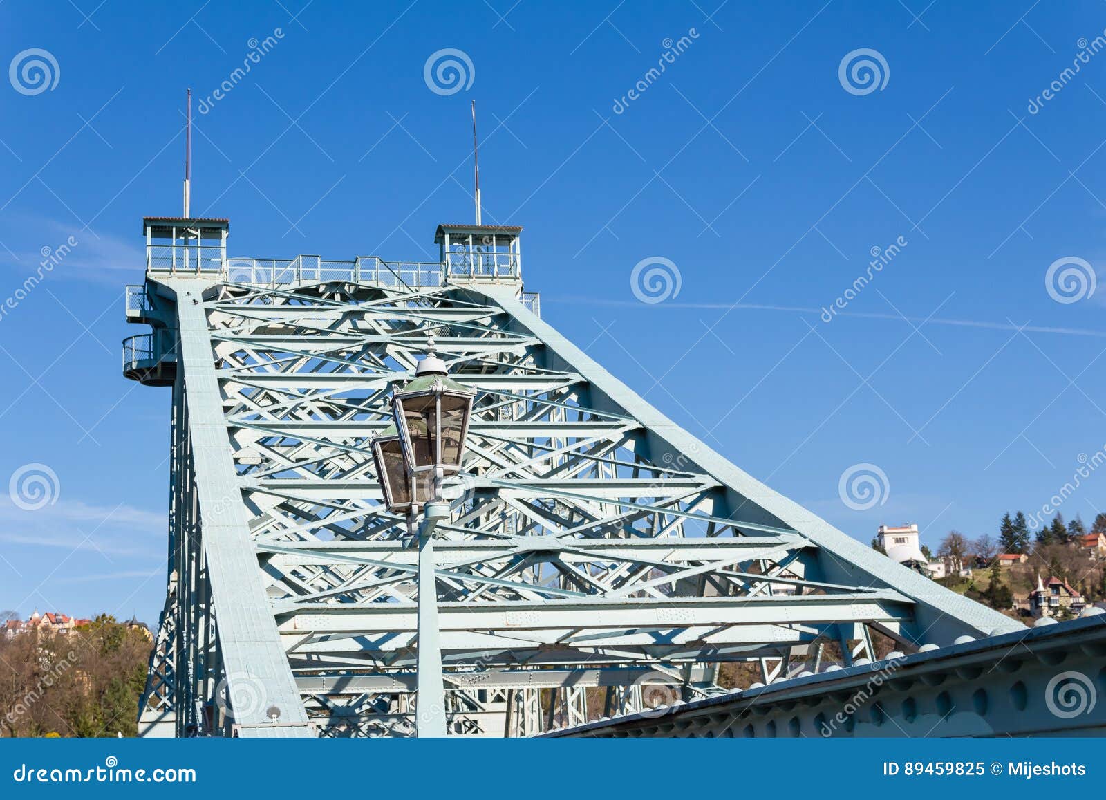 Blue Wonder Bridge stock image. Image of azure, dresden - 89459825