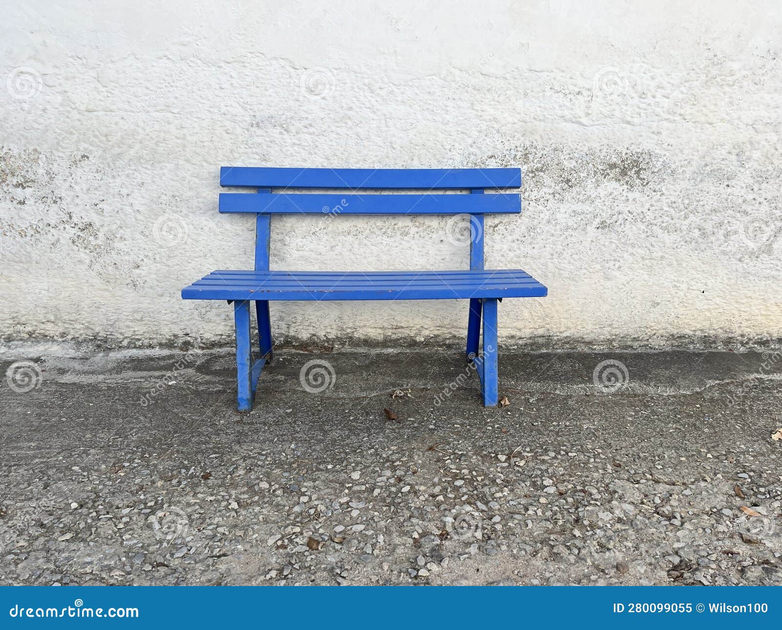 Blue Wooden Bench stock image. Image of wooden, seats - 280099055