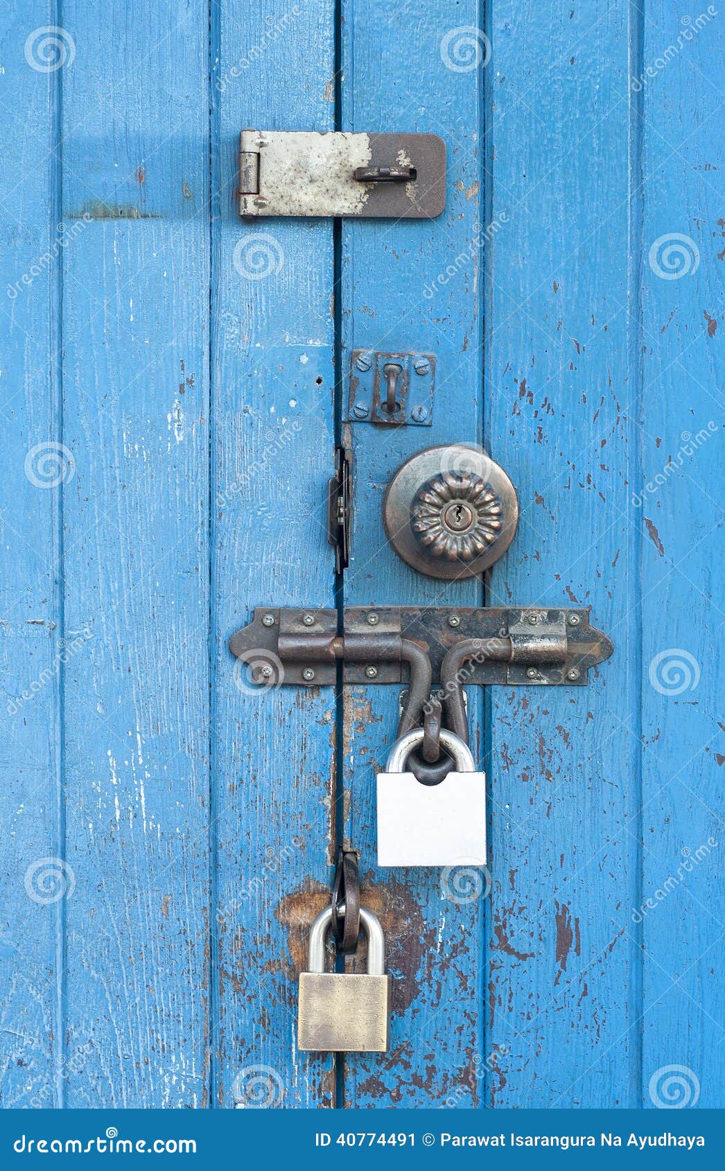 Blue wooden door. stock image. Image of construction - 40774491