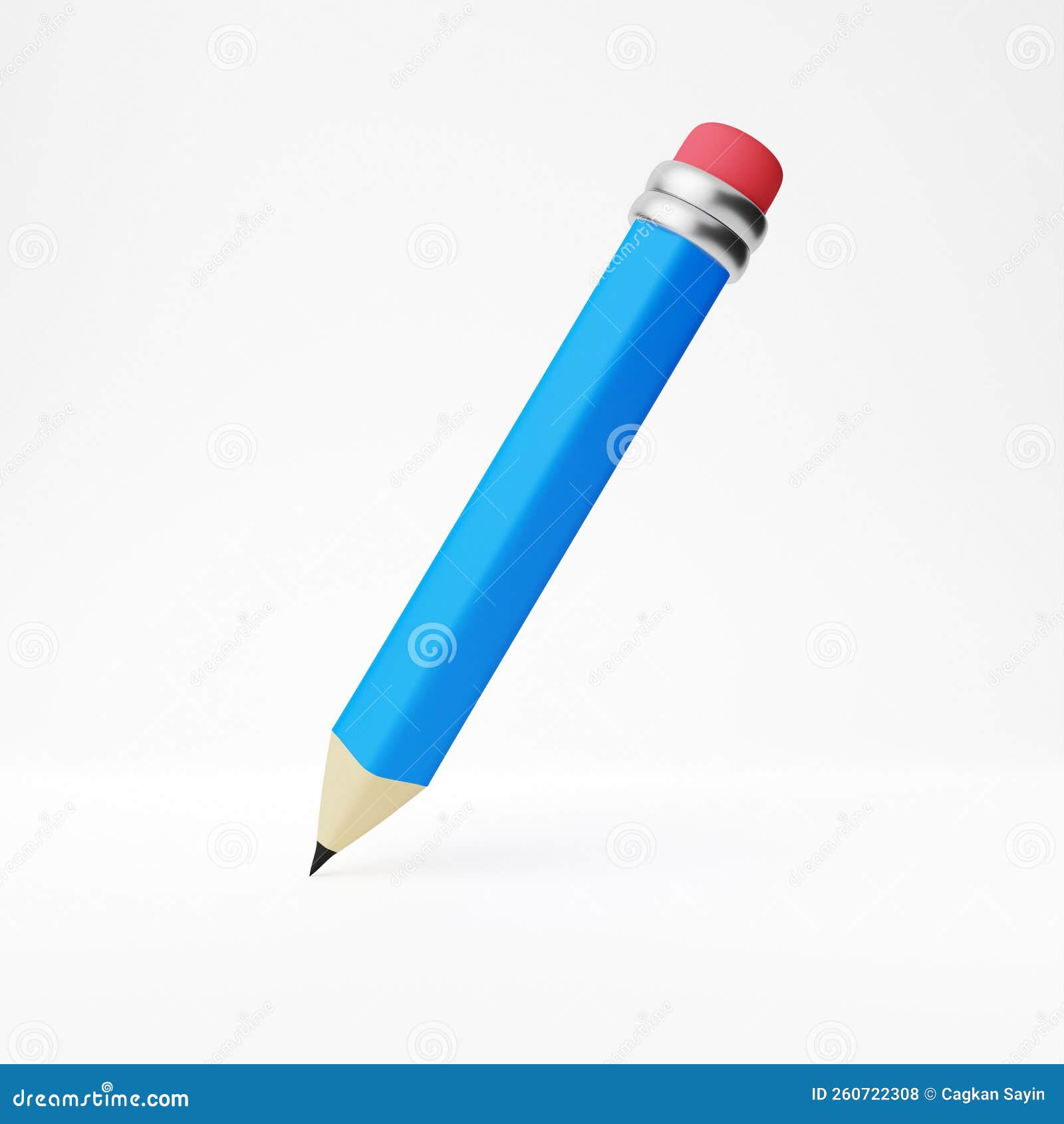 Blue Wooden Graphite Pencil Tip Touching the White Background ...