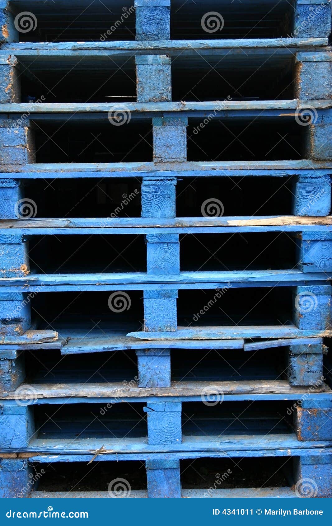 Blue Wooden Pallets stock image. Image of stacked, abstract - 4341011