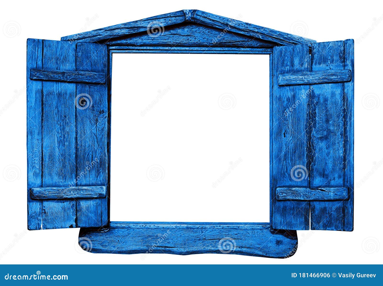 Blue Wooden Window, Isolated Stock Photo - Image of shutters, texture ...