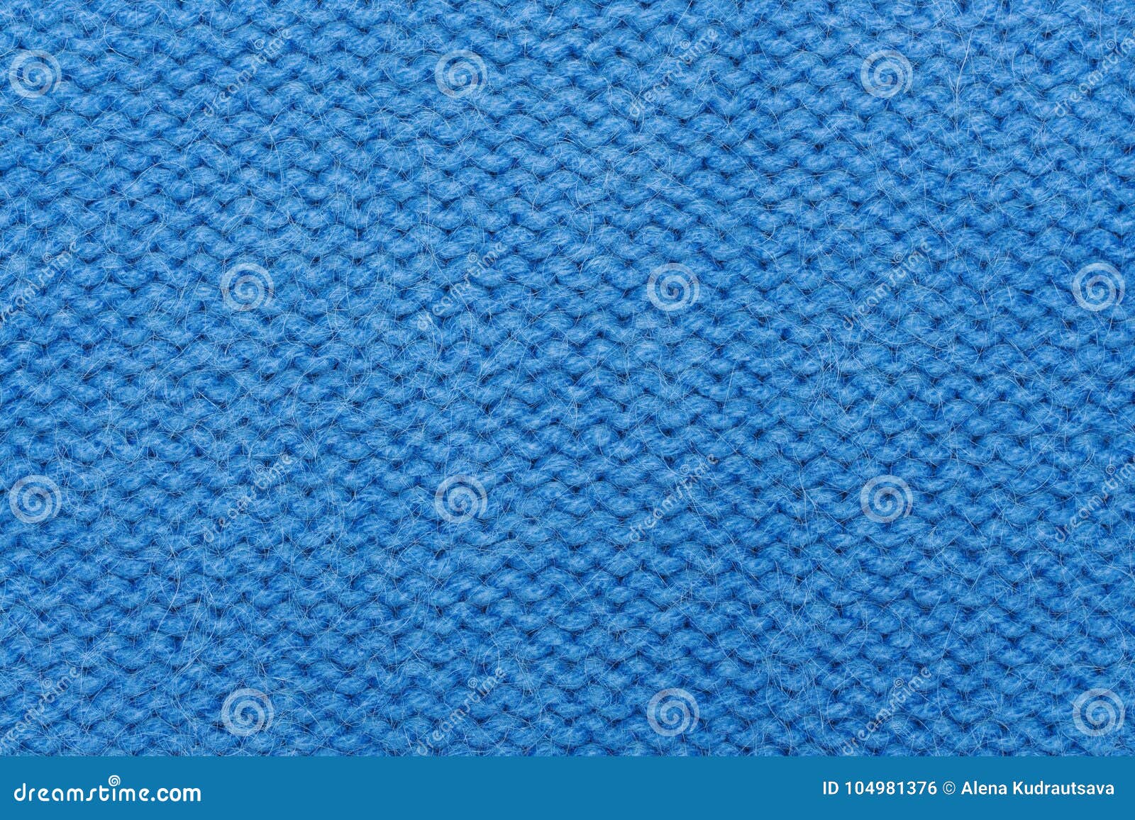 Blue Woolen Knitting Fabric Texture Background Stock Photo - Image of ...