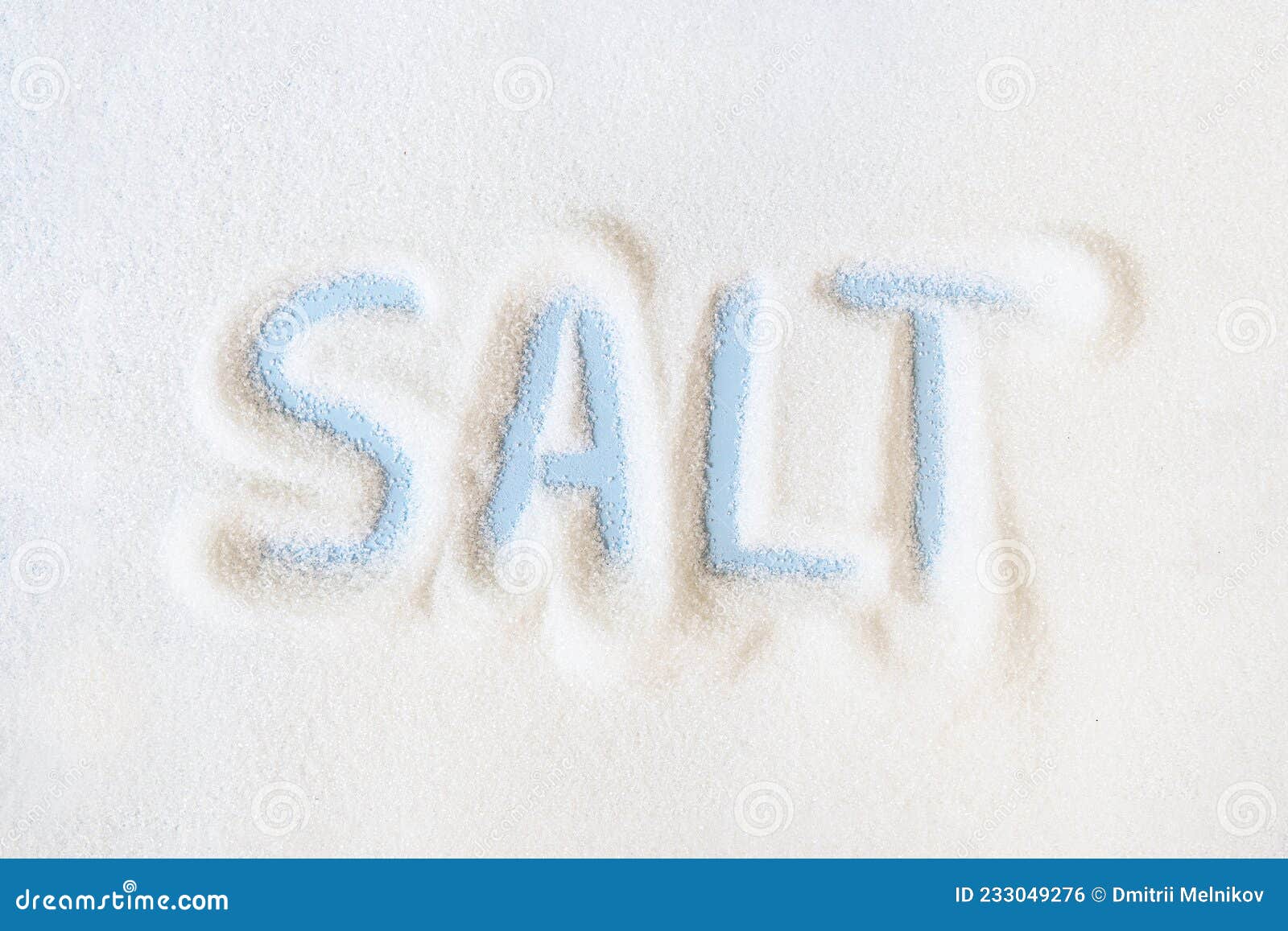 Blue Word Salt on a Background of Scattered Salt Crystals Stock Photo ...