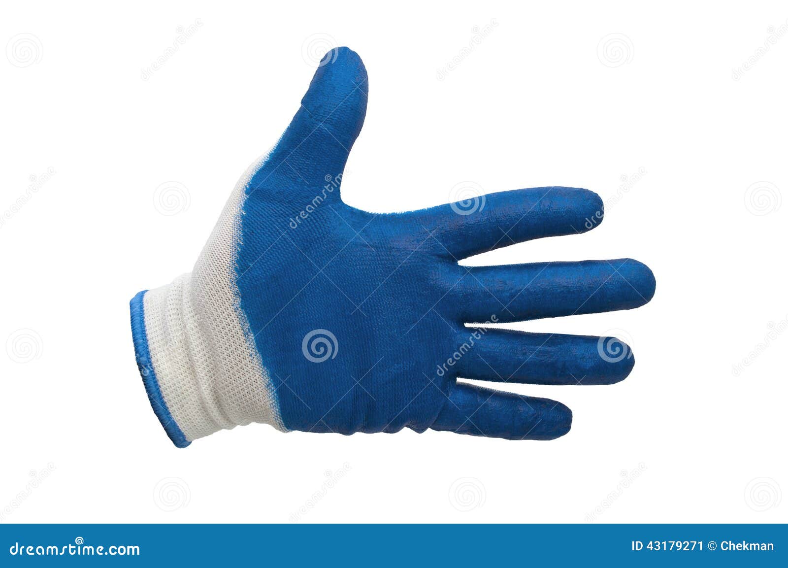 Blue work gloves isolated stock image. Image of signs - 43179271