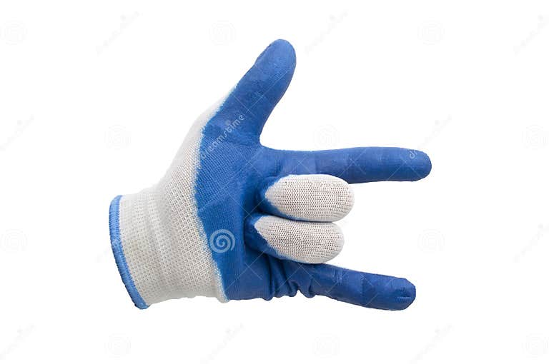Blue work gloves isolated stock photo. Image of rubber - 43179358