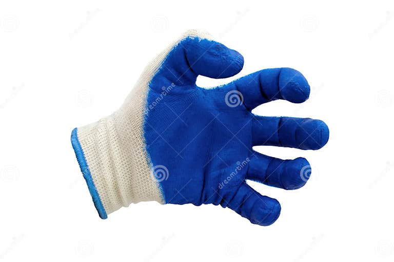 Blue work gloves isolated stock image. Image of private - 43430621