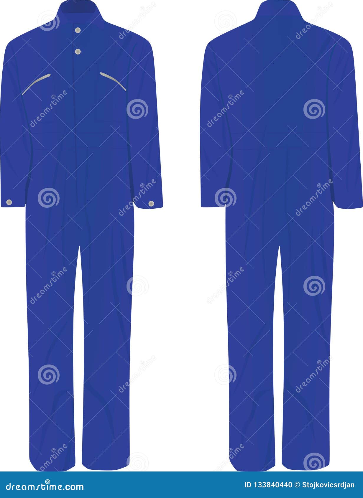 Blue working suit stock vector. Illustration of overalls - 133840440