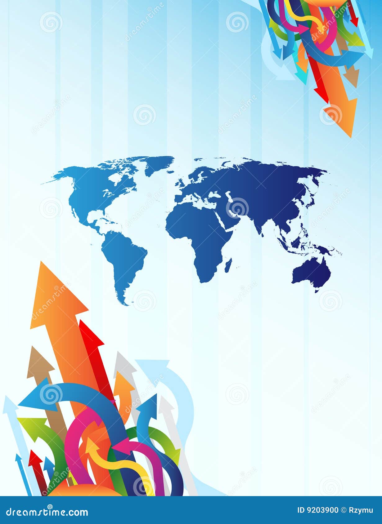 Blue world and arrows stock vector. Illustration of earth - 9203900