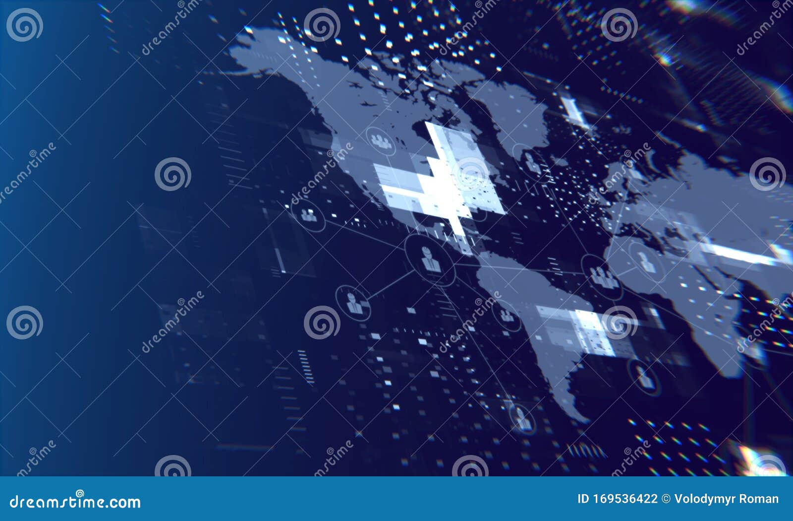 Blue World Background Pattern Showing Technology and Development with ...