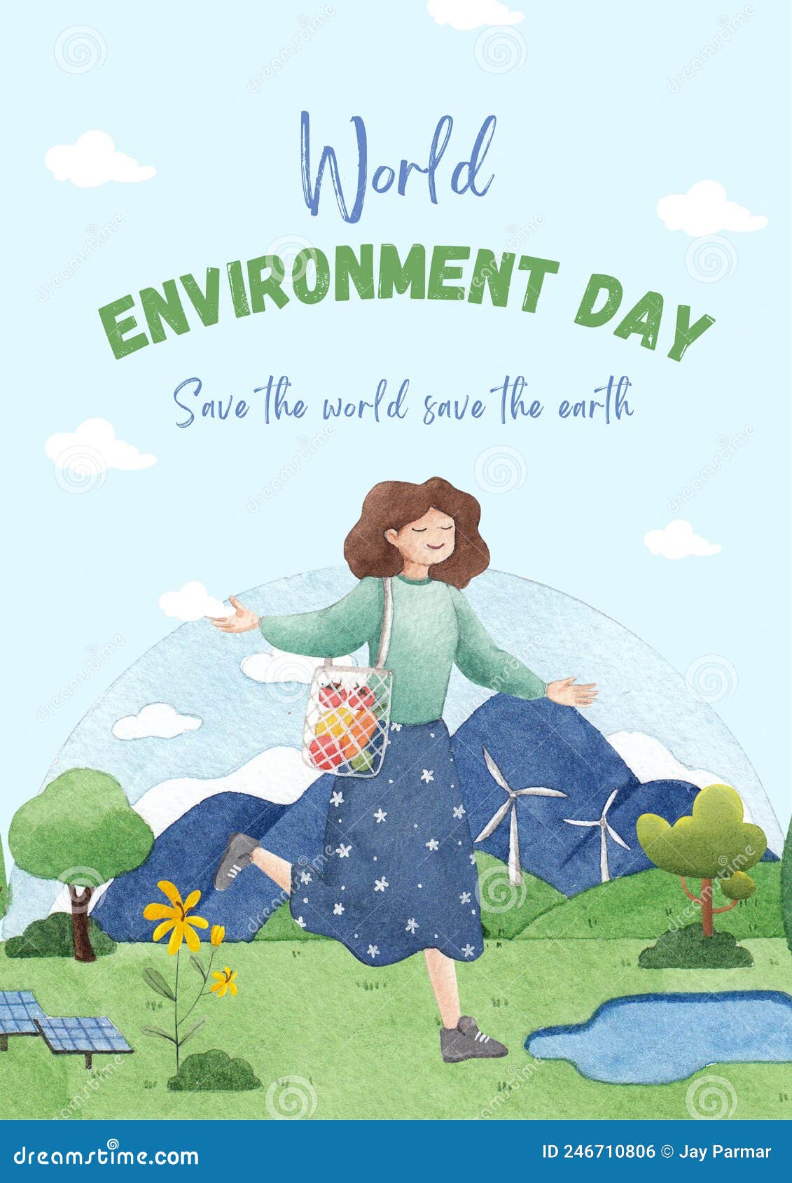 Blue World Environment Day Event Illustration Poster Stock Illustration ...