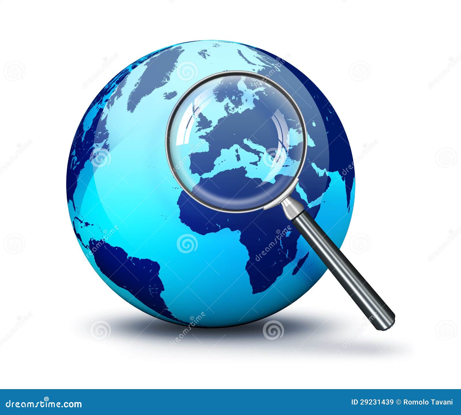 Blue World - Focus on Europe Stock Illustration - Illustration of ...