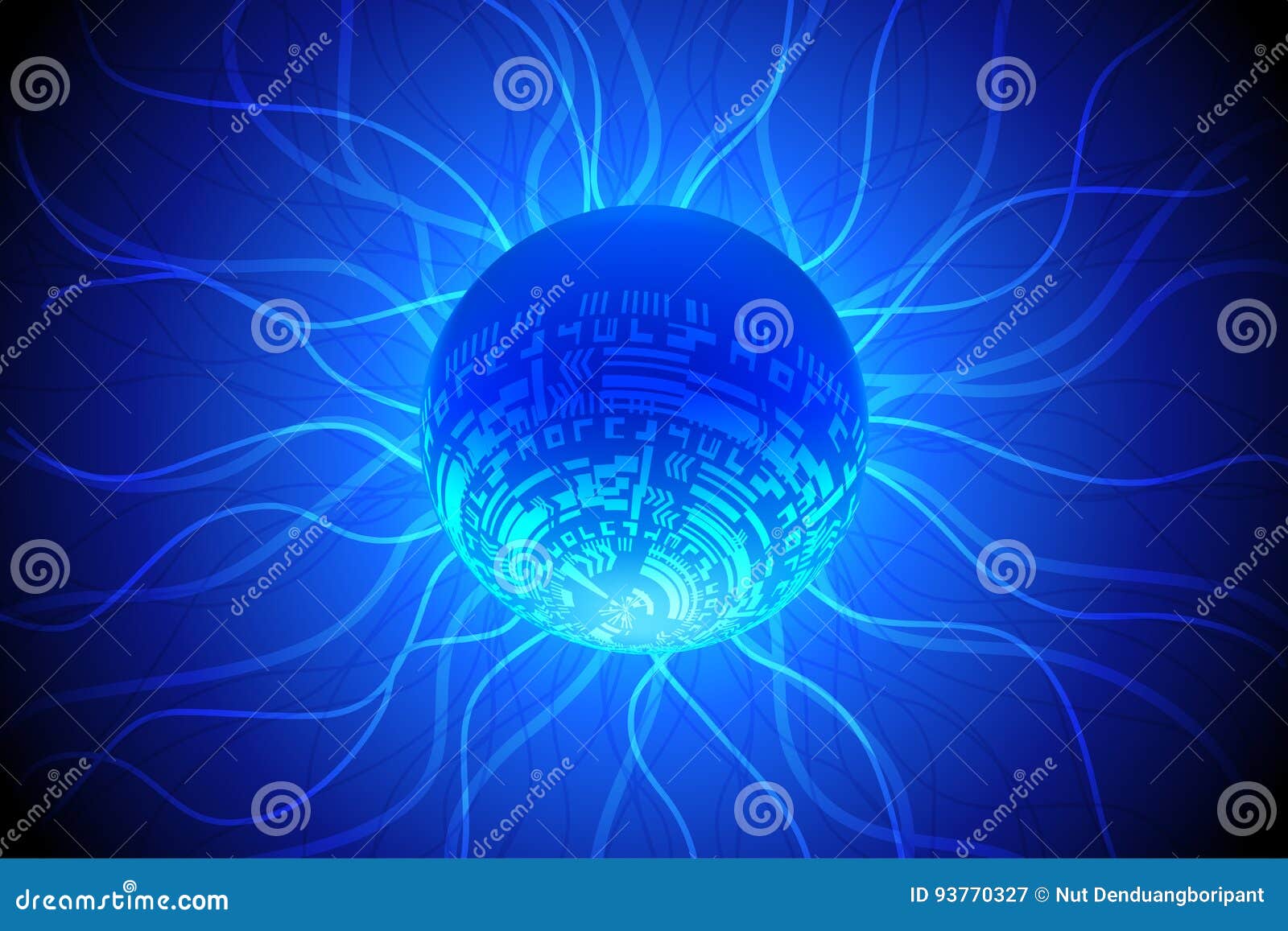 Blue World Future Technology Background Stock Vector - Illustration of ...