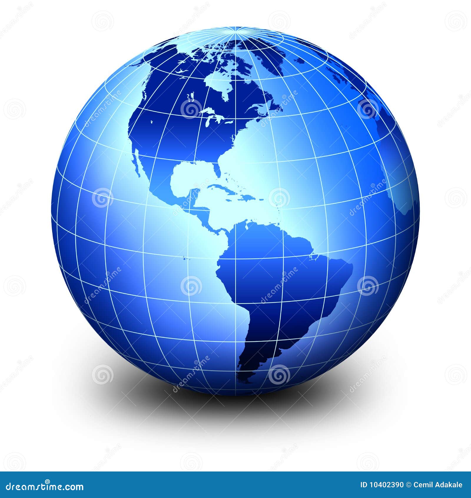 Blue world globe stock illustration. Illustration of america - 10402390