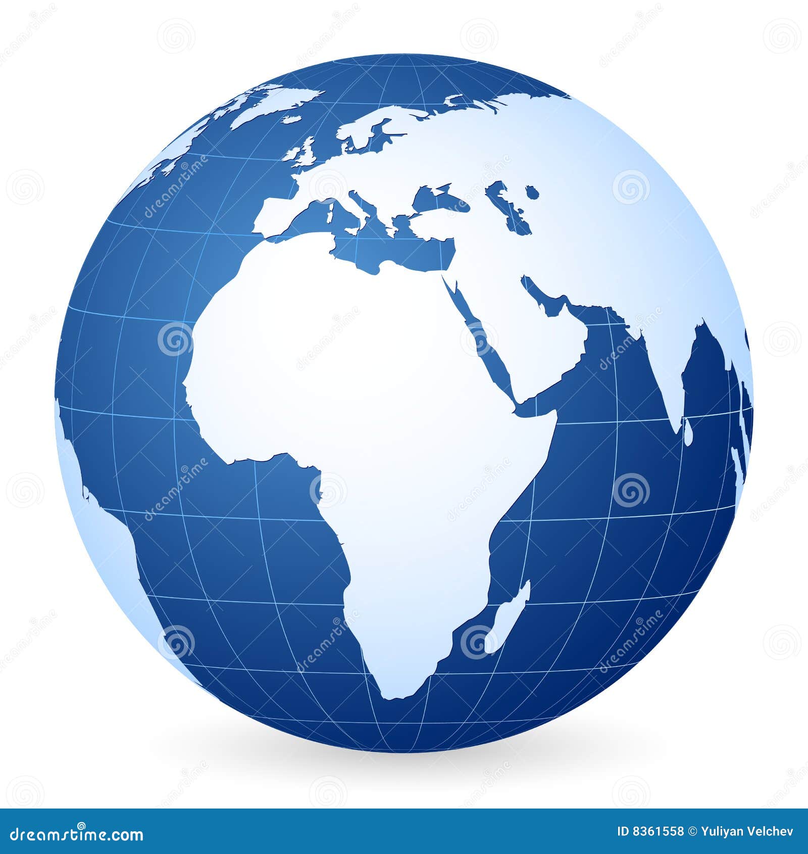 Blue world globe stock vector. Illustration of white, earth - 8361558