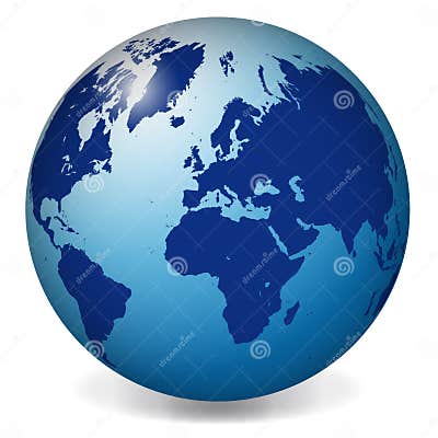 Blue world globe map stock vector. Illustration of asia - 44465446